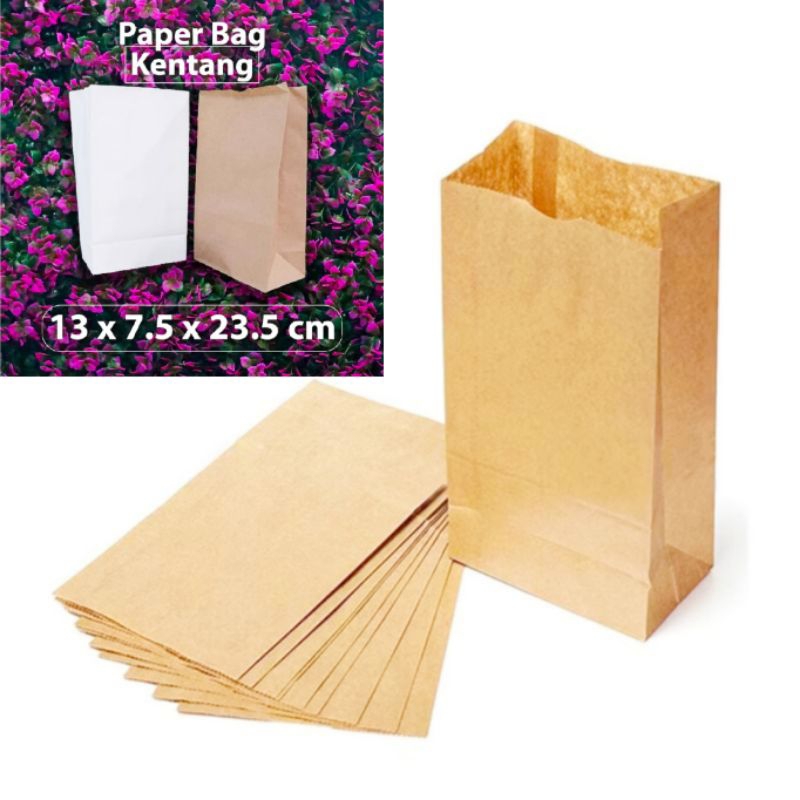 Jual Paper Bag White & Kraft Isi 100 Lembar Sachel Bag l Kantong Kertas ...