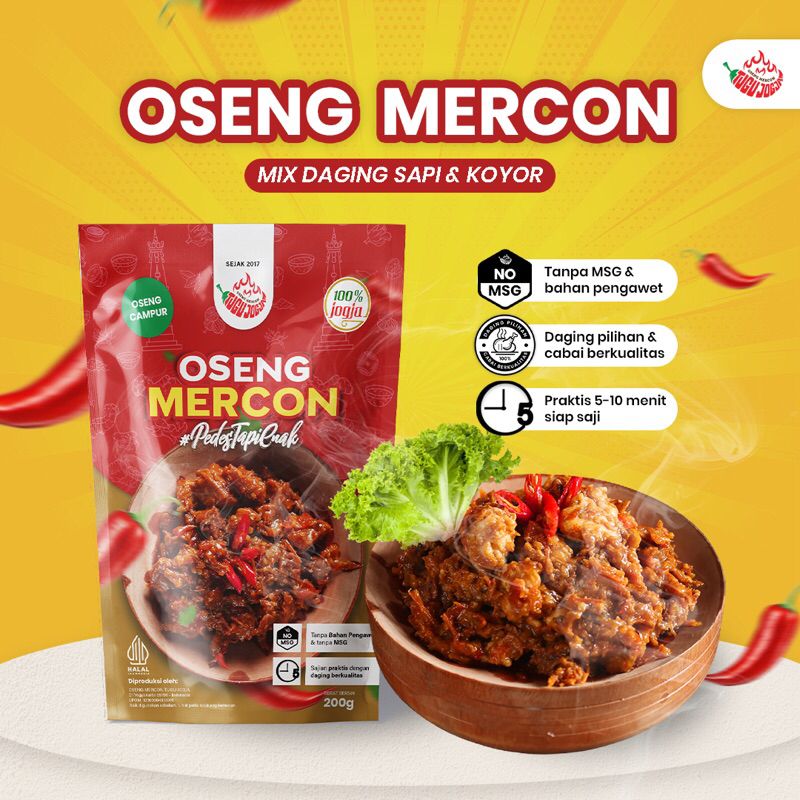 Jual Oseng Mercon Tugu Jogja Campur (Daging Sapi + Koyor) Oleh-Oleh ...
