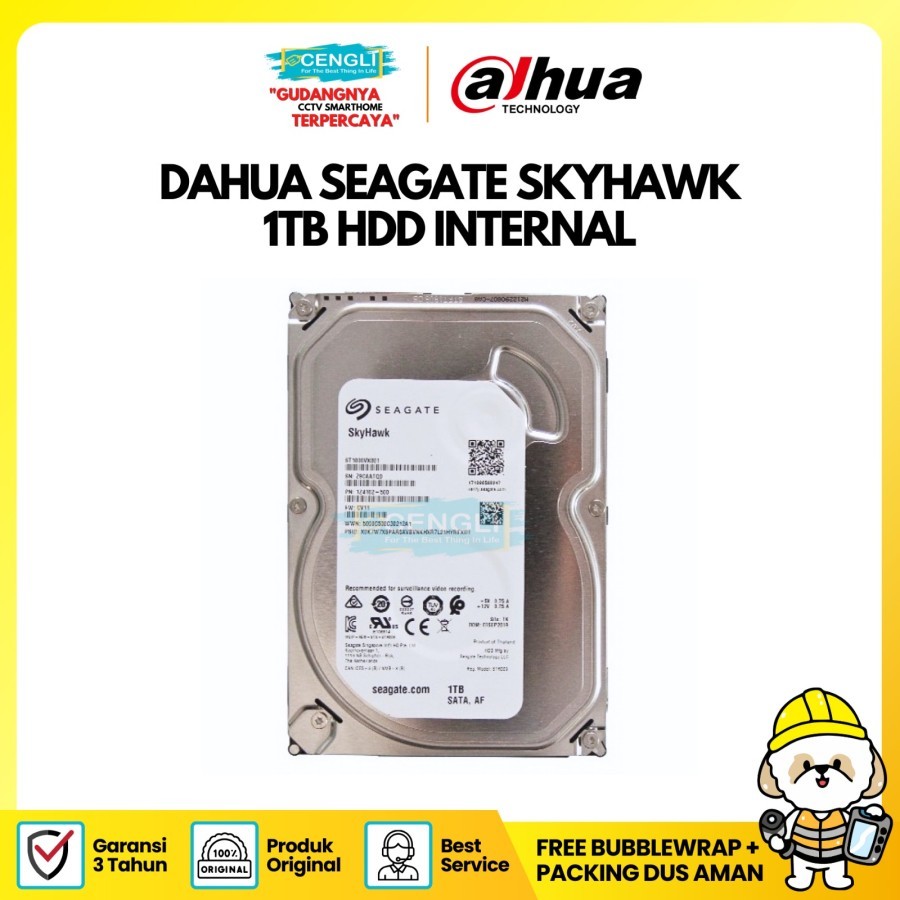 Jual HDD CCTV 1TB HARD DISK 1 TB SEAGATE Skyhawk DAHUA NEW ORI Garansi ...