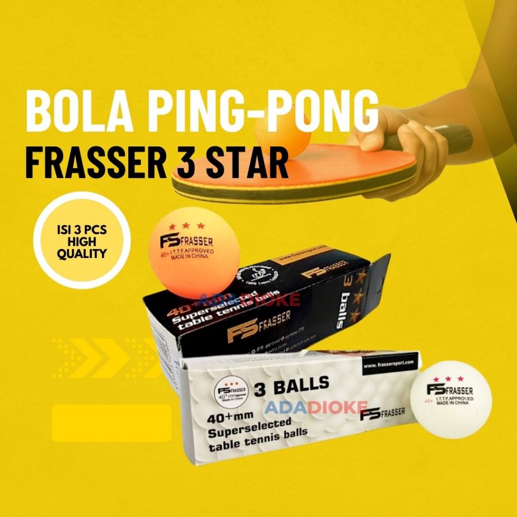Jual Bola Pingpong Tenis Meja Frasser Isi 3 Pcs Bola Ping Pong 3 Star | Shopee Indonesia
