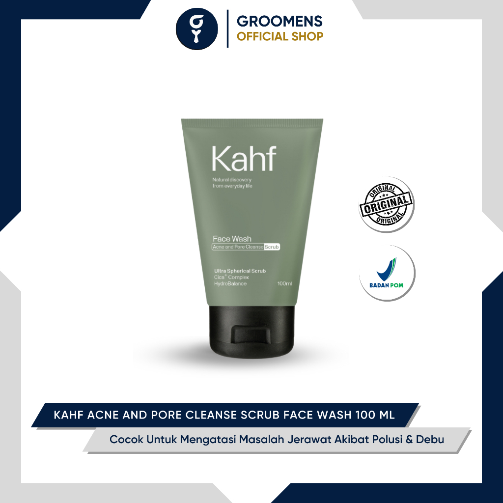 Jual Kahf Acne and Pore Cleanse Scrub Face Wash 100 ml | Shopee Indonesia