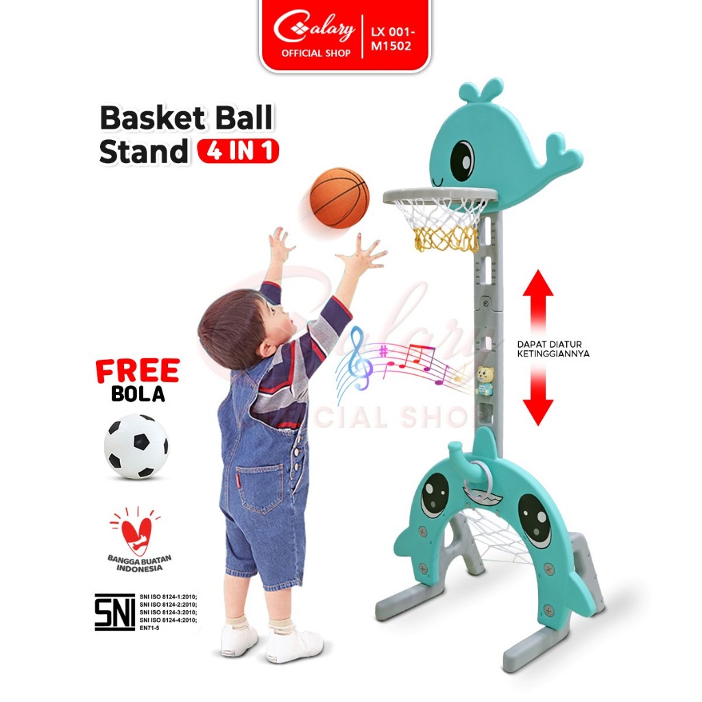 Jual 𝐂𝐀𝐋𝐀𝐑𝐘 Ring Gawang Bola Basket SNI 4in1 Portable HDPE Mainan ...