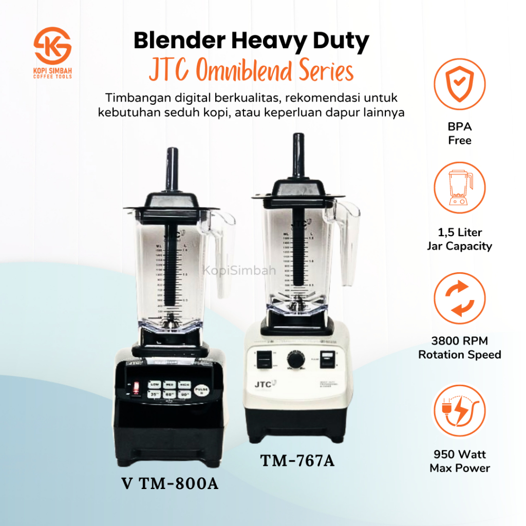 Jual Commercial Blender Heavy Duty Milkshake Juicer JTC Omniblend V TM-800A Analog &JTC ...