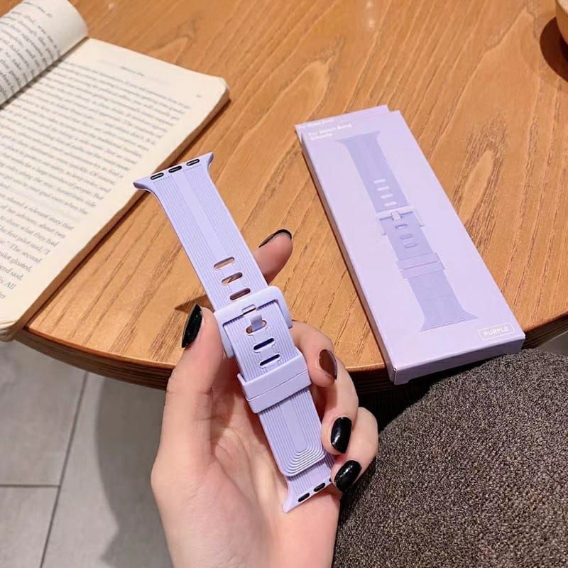 Jual STRAP APPLE WATCH TALI IWATCH MODEL GARIS RUBBER KARET WARNA ...