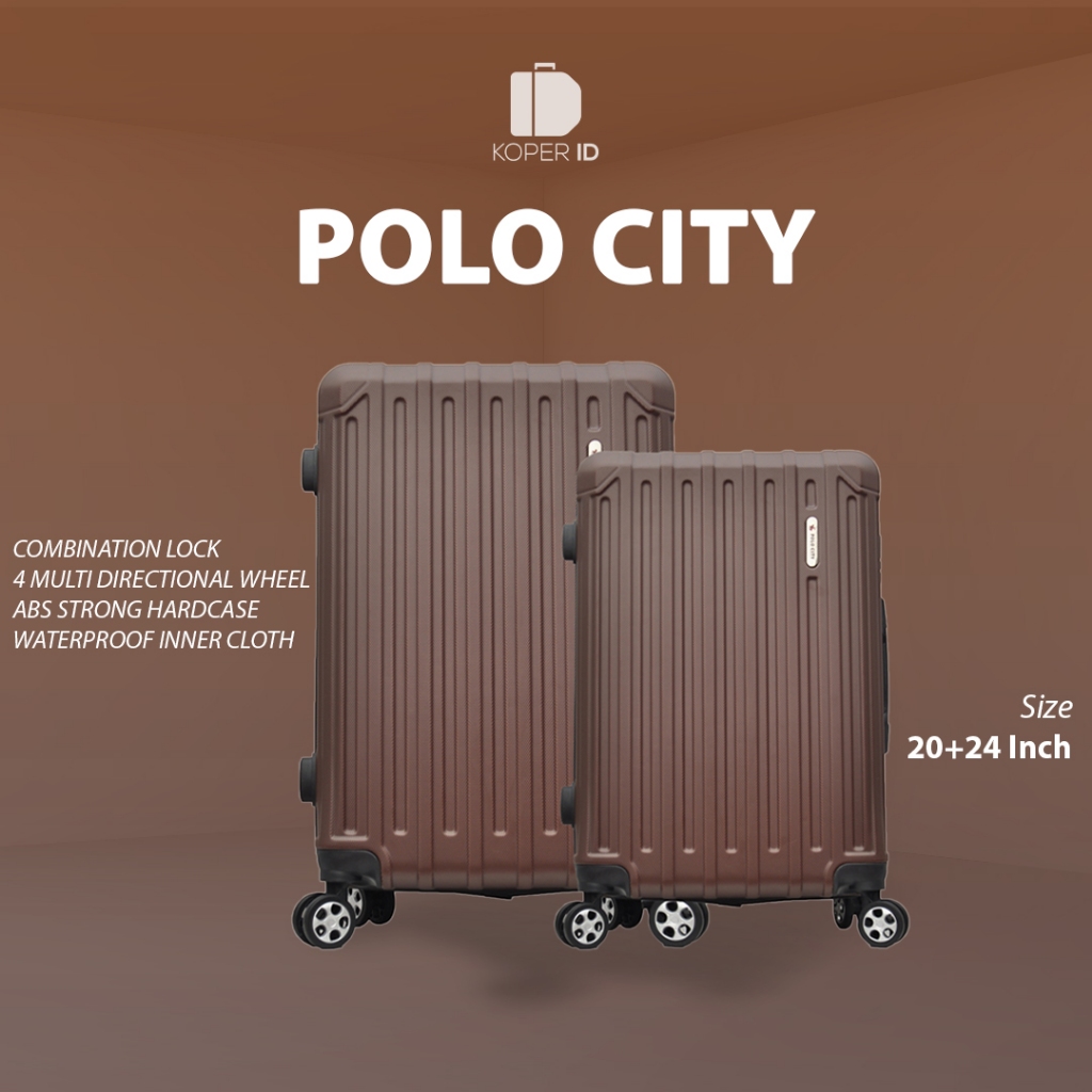Jual Tas Koper Polo City Hardcase Set size 20 dan 24 inch - 073 ...