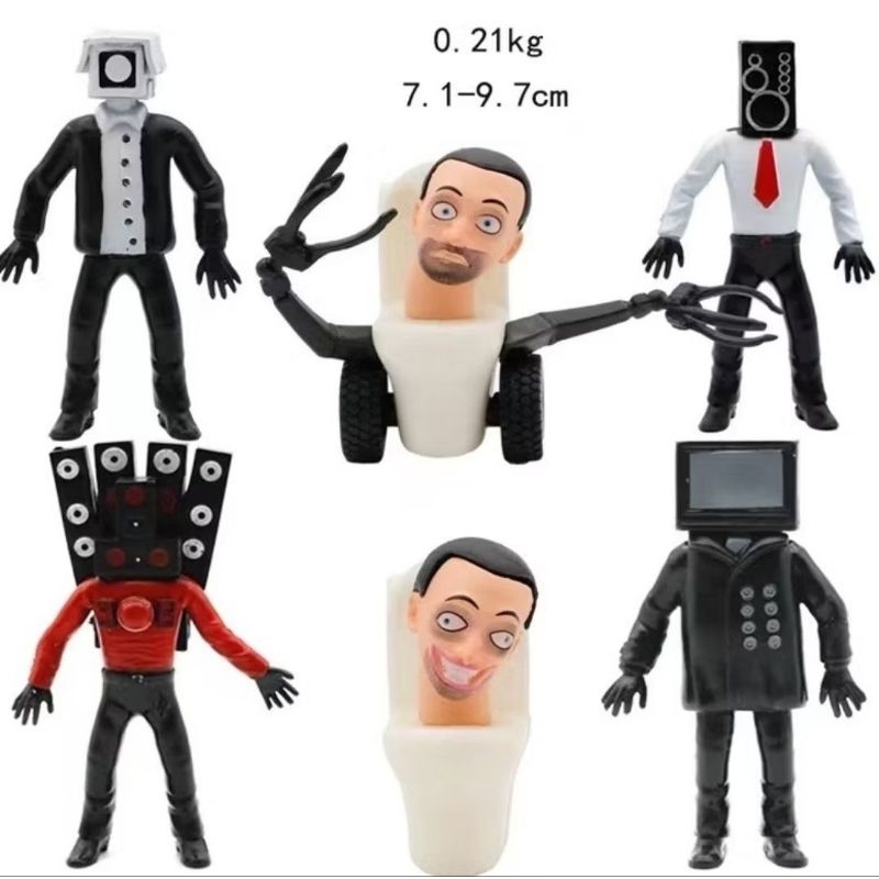 Jual Figure Skibidi TOILET Camera Man Figure TV Man Speaker Man - Set 6 ...