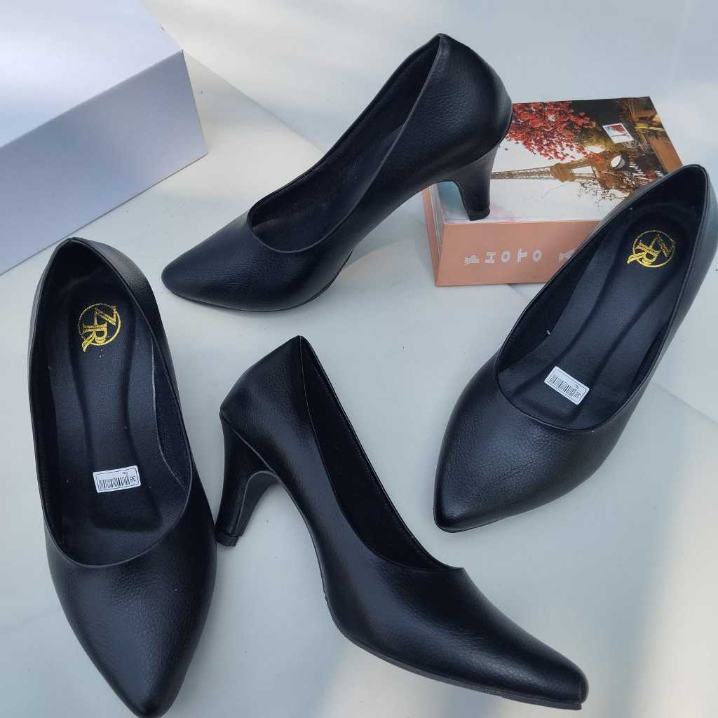 Jual Sepatu pantofel wanita kerja polos hak tinggi 7cm TA 02 - Sepatu ...