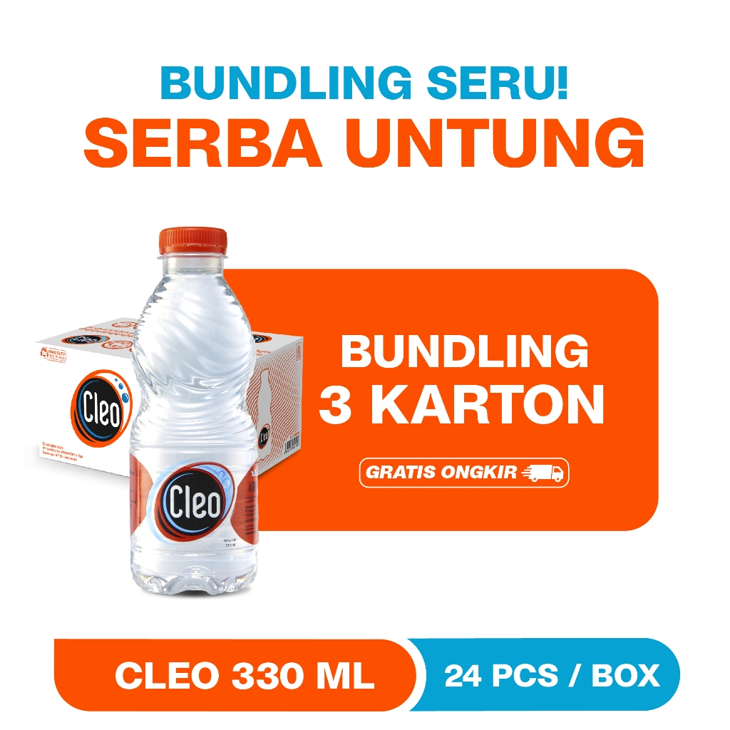Jual Cleo Air Murni 330 3D - Bundling Hemat 3 Karton | Shopee Indonesia