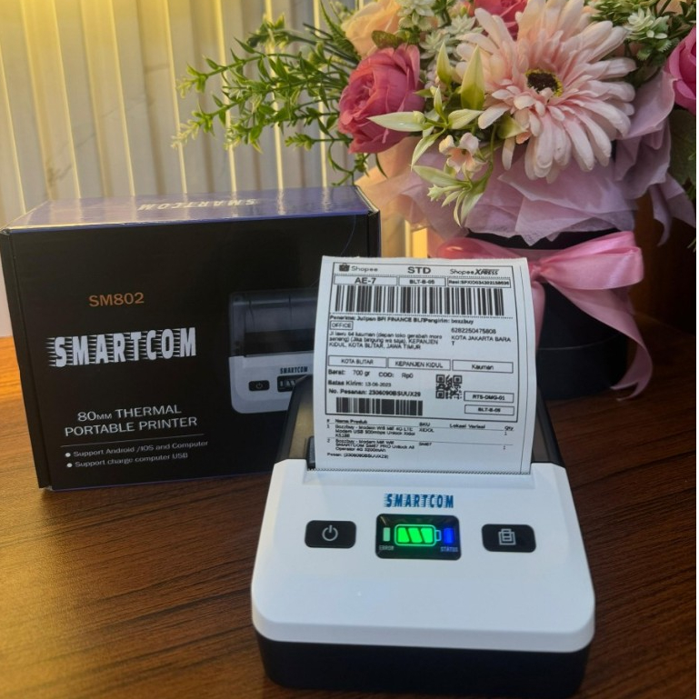 Jual SMARTCOM ~ Printer Thermal Bluetooth 80 MM Label Alamat MARKET PLACE Kertas 80mm Cetak Resi ...