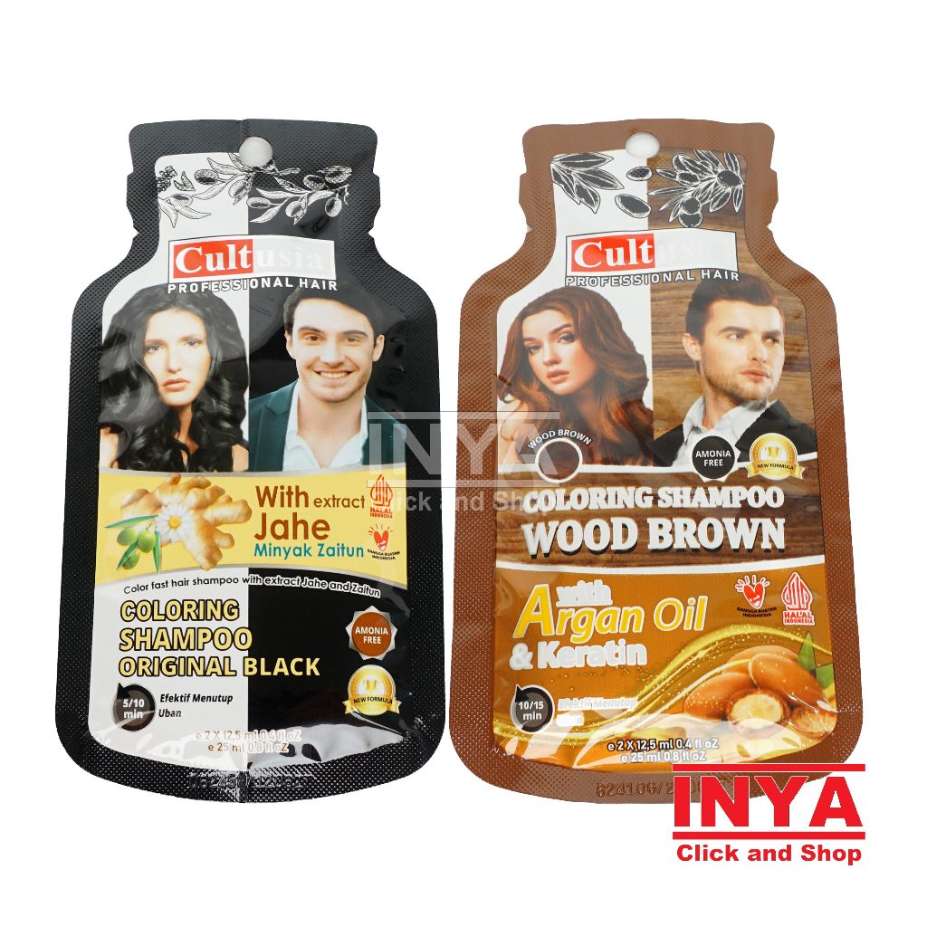 Jual Cultusia Coloring Shampoo Original 25ml - Semir Rambut Hitam ...