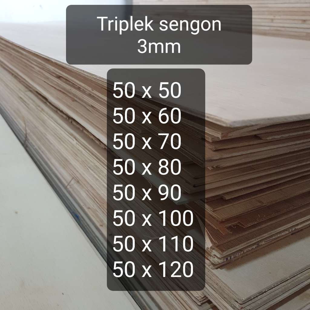 Jual Triplek custom sengon 3mm plywood multiplek halus 2 sisi lebar 50 cm | Shopee Indonesia