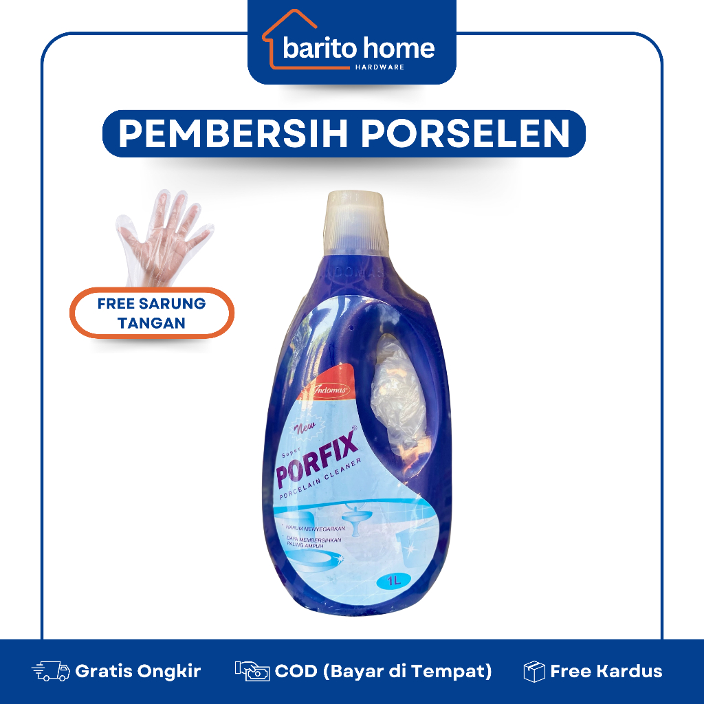 Jual INDOMAS Super Porfix Porcelain Cleaner 1 Liter FREE Hand Glove ...