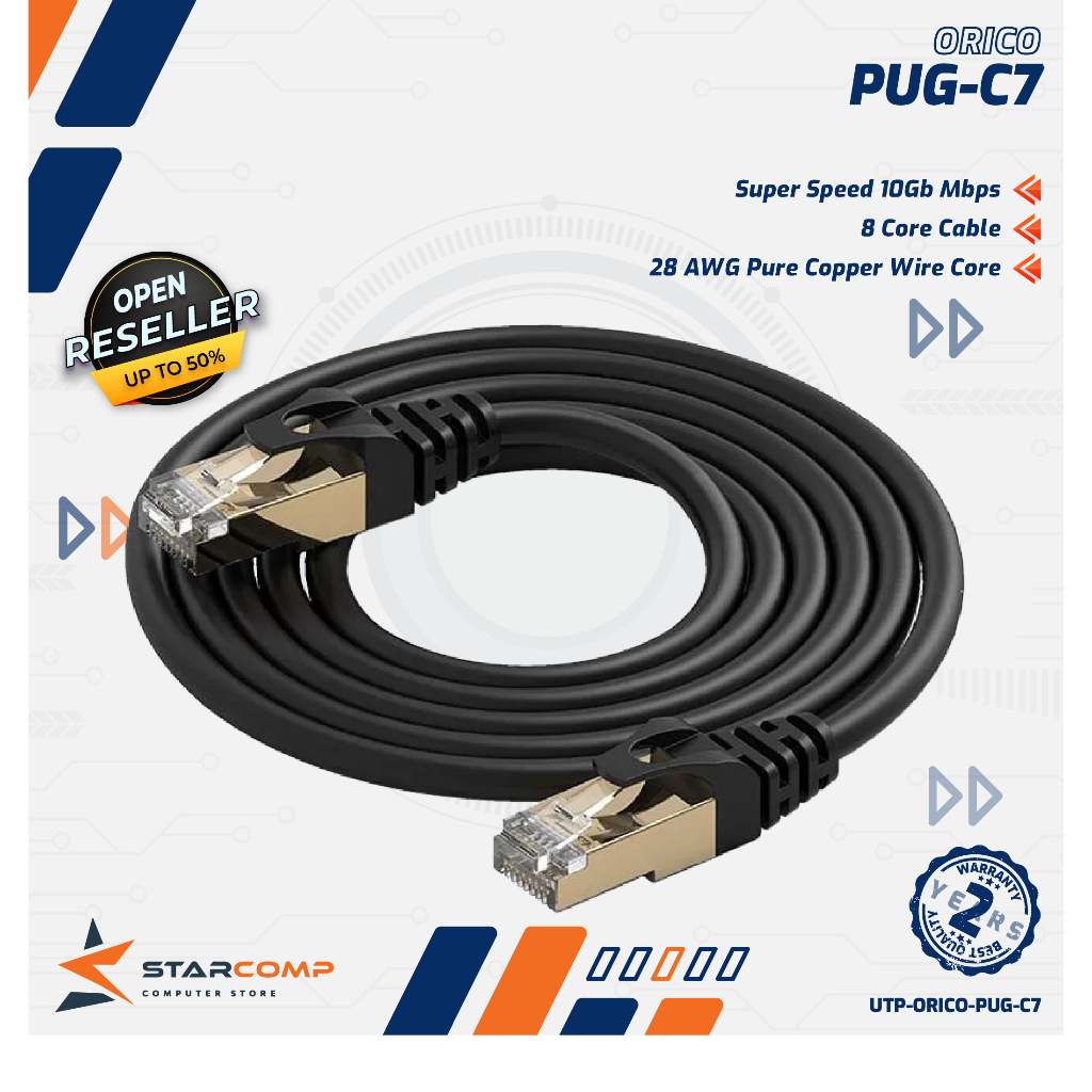 Jual ORICO LAN Round Cable CAT7 10Gbps Ethernet Network - PUG-C7 | Shopee Indonesia