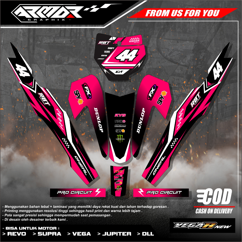 Jual Sticker Motor RBT/GTX VEGA R New: Modif SUPERMOTO YZ CRF KLX KX ...