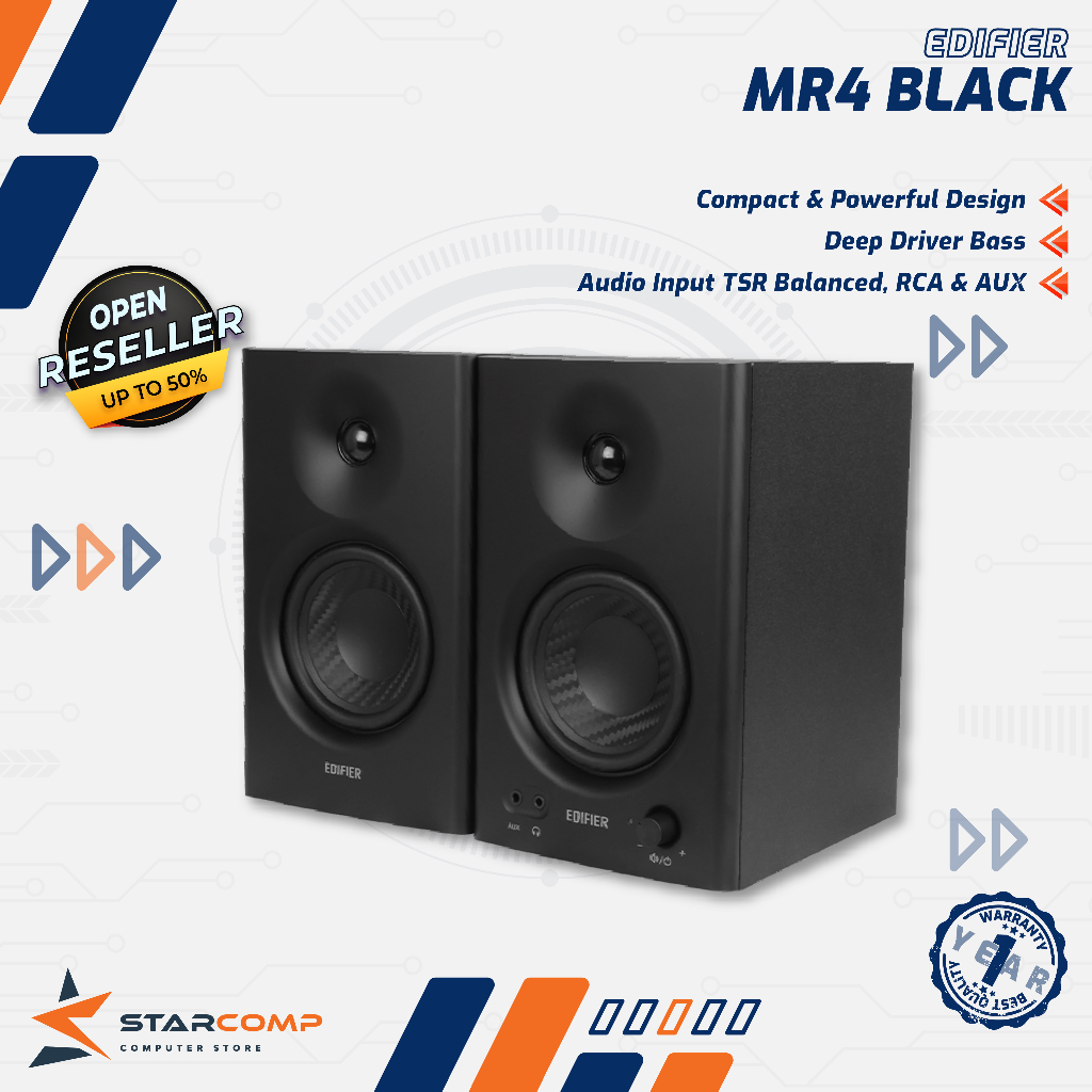 Jual EDIFIER MR4 Speaker Active 2.0 Monitoring Studio Bookshelf | Shopee Indonesia