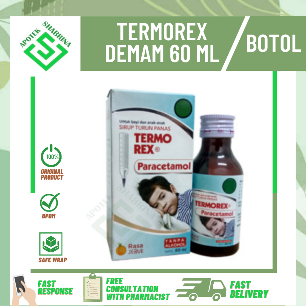 Jual TERMOREX SYRUP 60 ML /DEMAM ANAK /SIRUP PEREDA NYERI / ANALGESIK ...