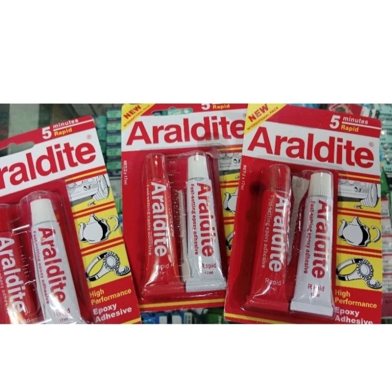 Jual Lem Epoxy besi Araldite rapid lem speaker Araldite merah&putih 5 ...