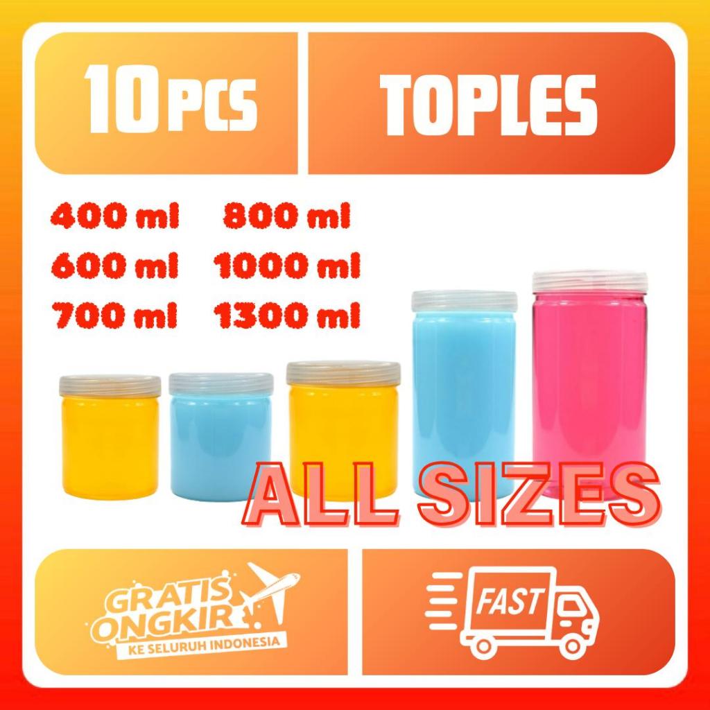 Jual LEBIH TEBAL Toples Plastik 300ml 400ml 500ml 600ml 700ml 800ml 900ml 1000ml 1300ml 1500ml ...