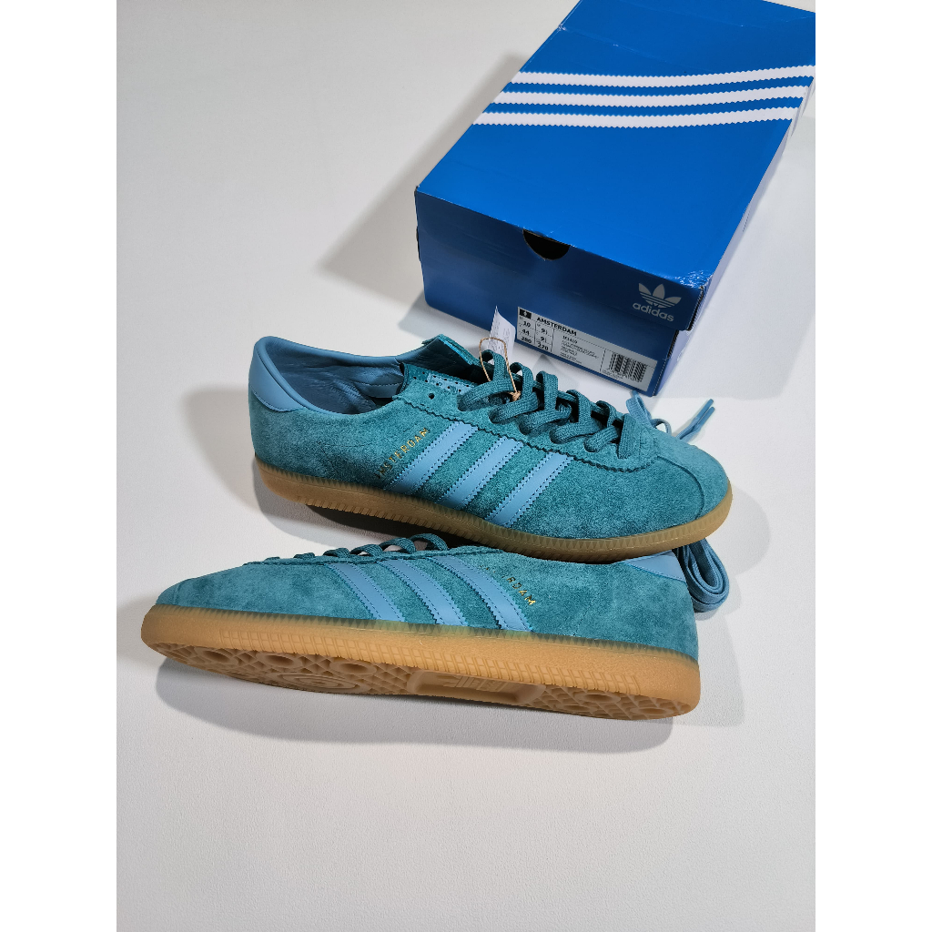 Jual Adidas Amsterdam city series blue tosca original | Shopee Indonesia
