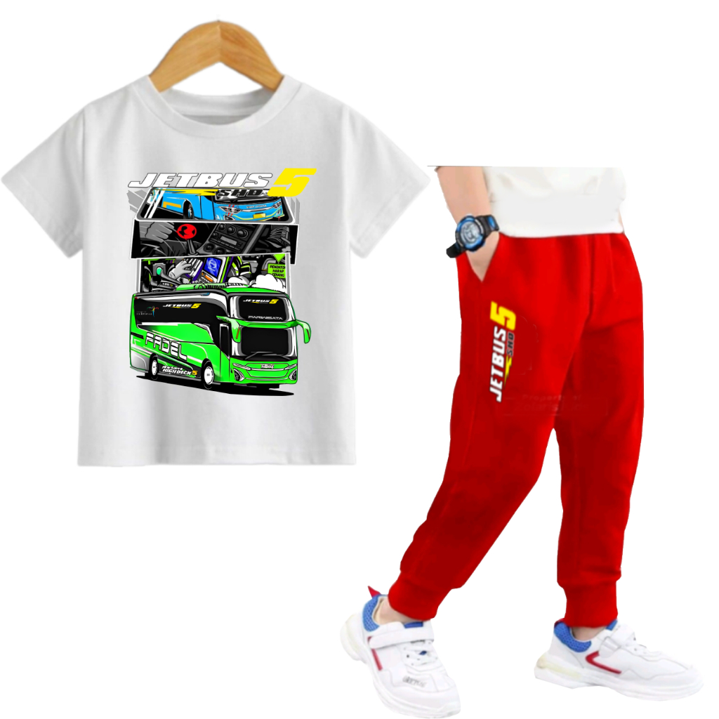 Jual TELOLET SETELAN ANAK TELOLET JET BUS 5 JB5 BAJU BIS LAKI LAKI PEREMPUAN USIA 1-10 TAHUN ...