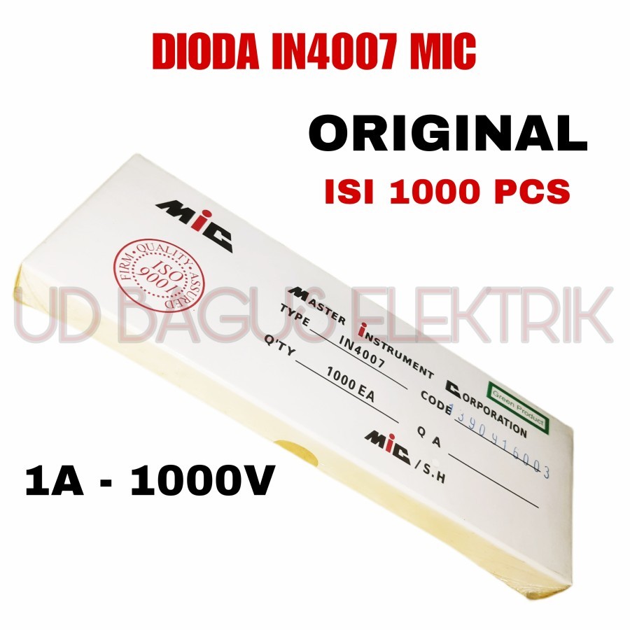 Jual 1000PCS DIODA IN4007 1A 1000V - DIODE 1N4007 - DAPAT 1000PCS ...