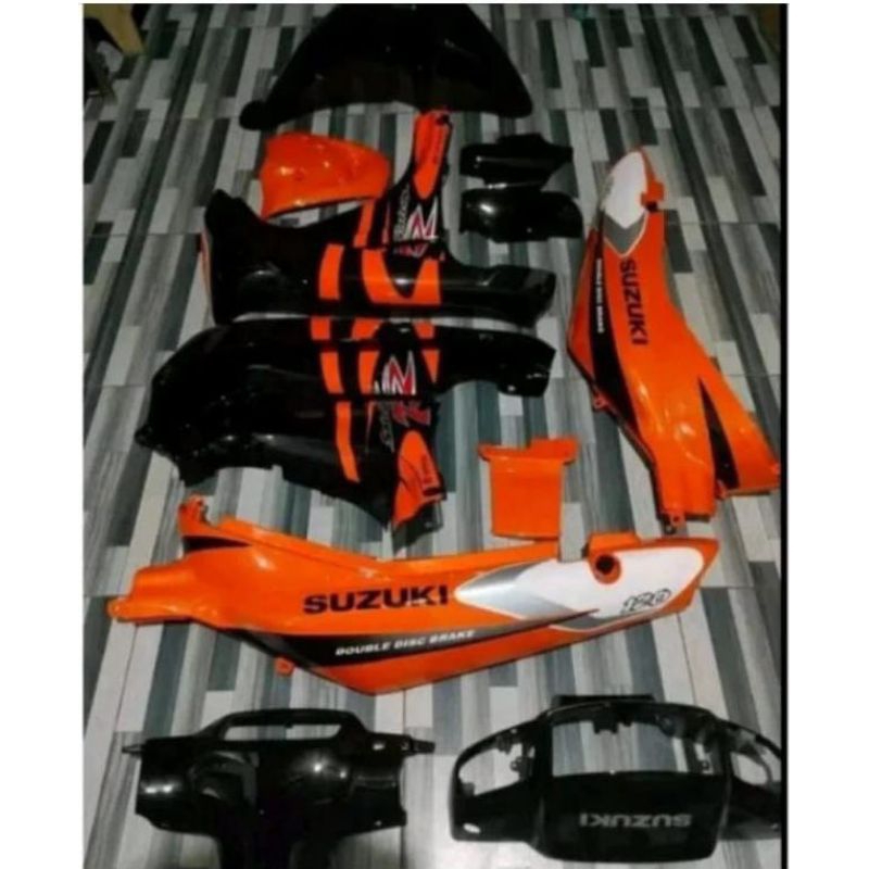 Jual Cover Body Full Set SUZUKI SATRIA LUMBA Oren Hitam Plus Stiker ...