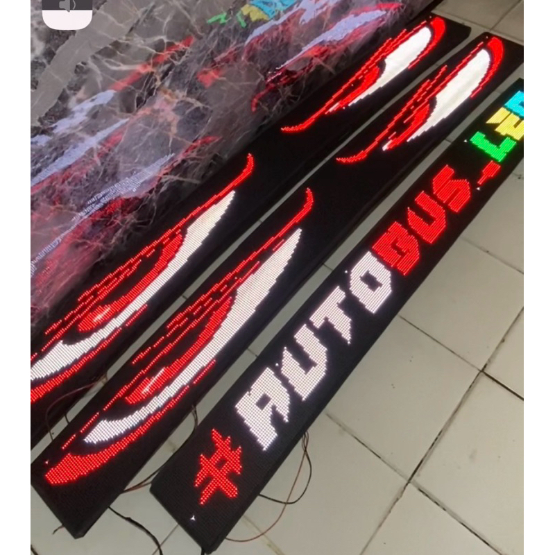 Jual running text LED slim animasi mata ukuran 130cm canter/elf/L300 ...