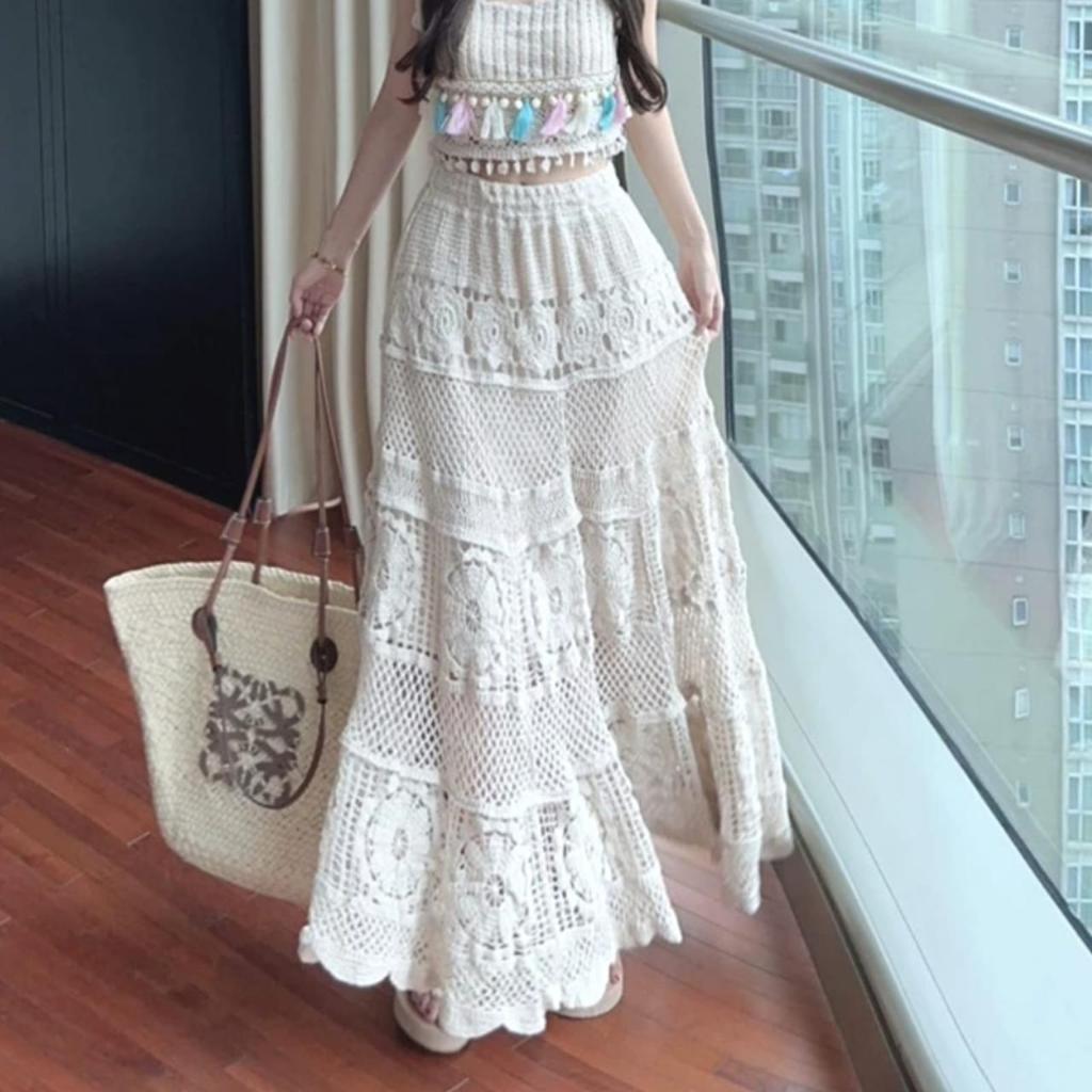 Jual TM 9888 Rok Panjang ARLENE Crochet Import ( Hanya ROK ) | Shopee ...