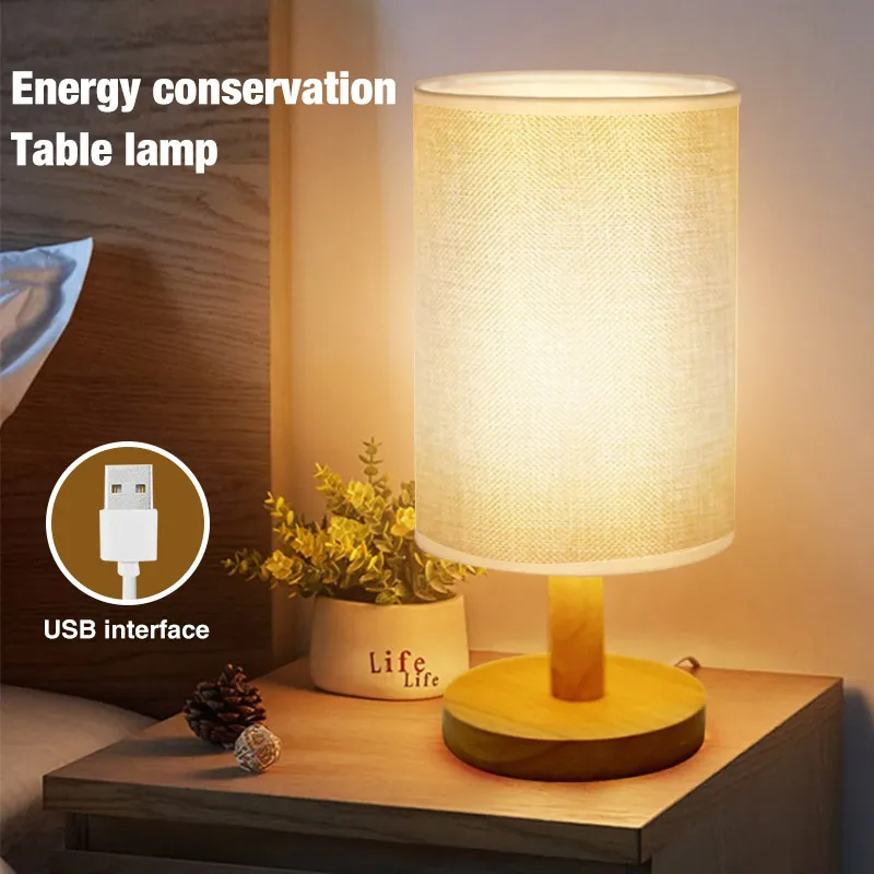 Jual Lampu Meja LED Tekstil Kayu Kap Lampu Table Lamp Pelajari ...