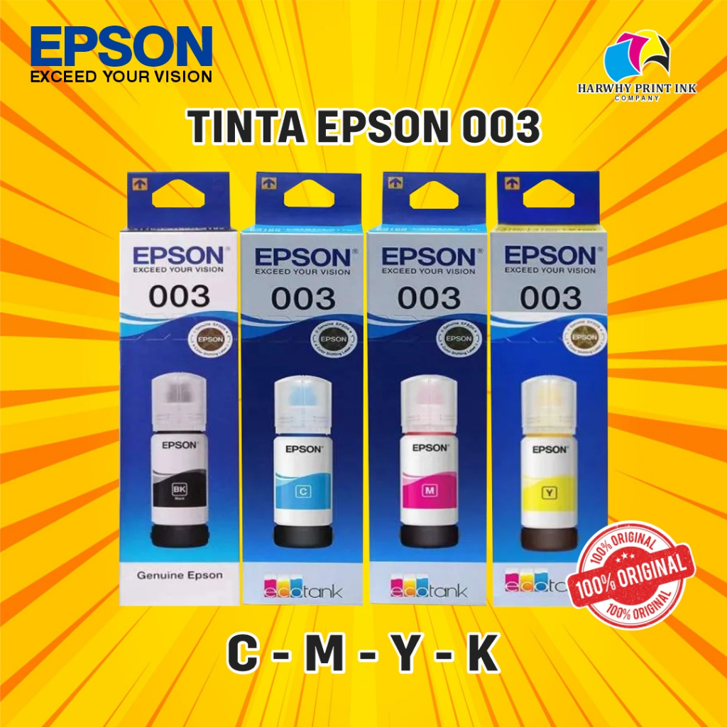Jual TINTA EPSON 003 1 SET ORIGINAL FOR PRINTER L1110, L3110, L3150, L5190 | Shopee Indonesia