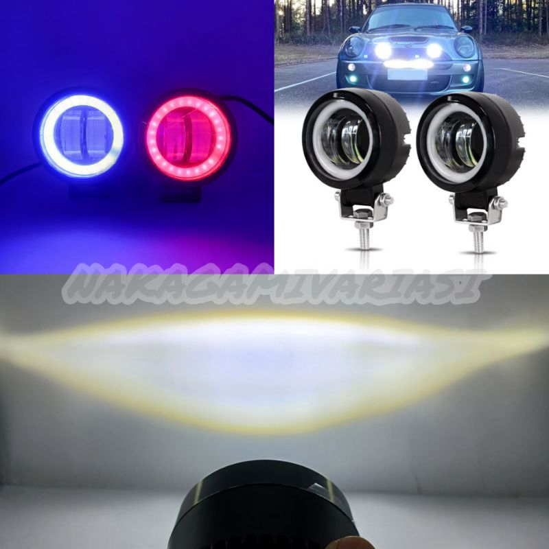 Jual Lampu LED Sorot Tembak Bulat 20 Watt 4D Mobil Motor Daymaker 2 ...