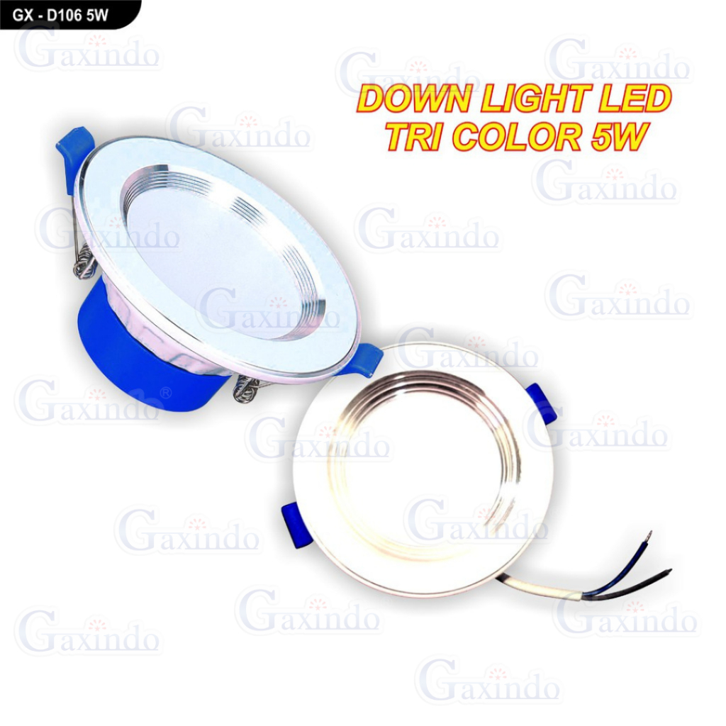 Jual LAMPU DOWNLIGHT LED TRICOLOUR 5 WATT D106 LAMPU ATAP PLAFON RUMAH ...