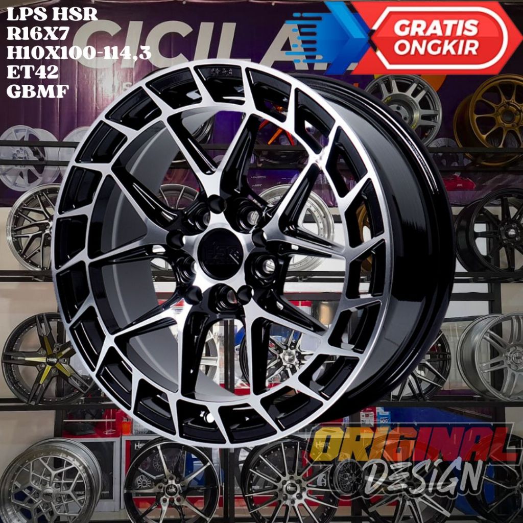 Jual Velg Mobil Ring 16 HSR LPS R16 LEBAR 7 LOBANG BAUT 5 ET42 BLACK POLISH | Shopee Indonesia