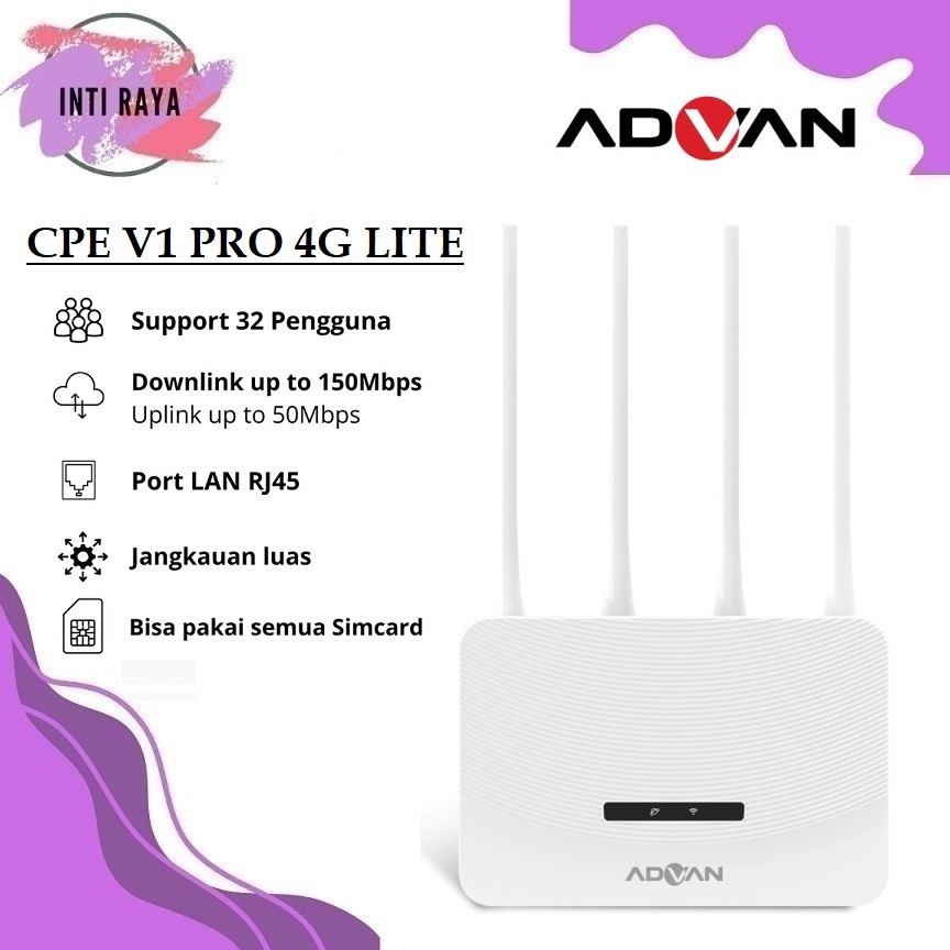Jual ADVAN CPE V1 PRO MODEM + WIFI + ROUTER 4G LTE UNLOCK OPERATOR ...
