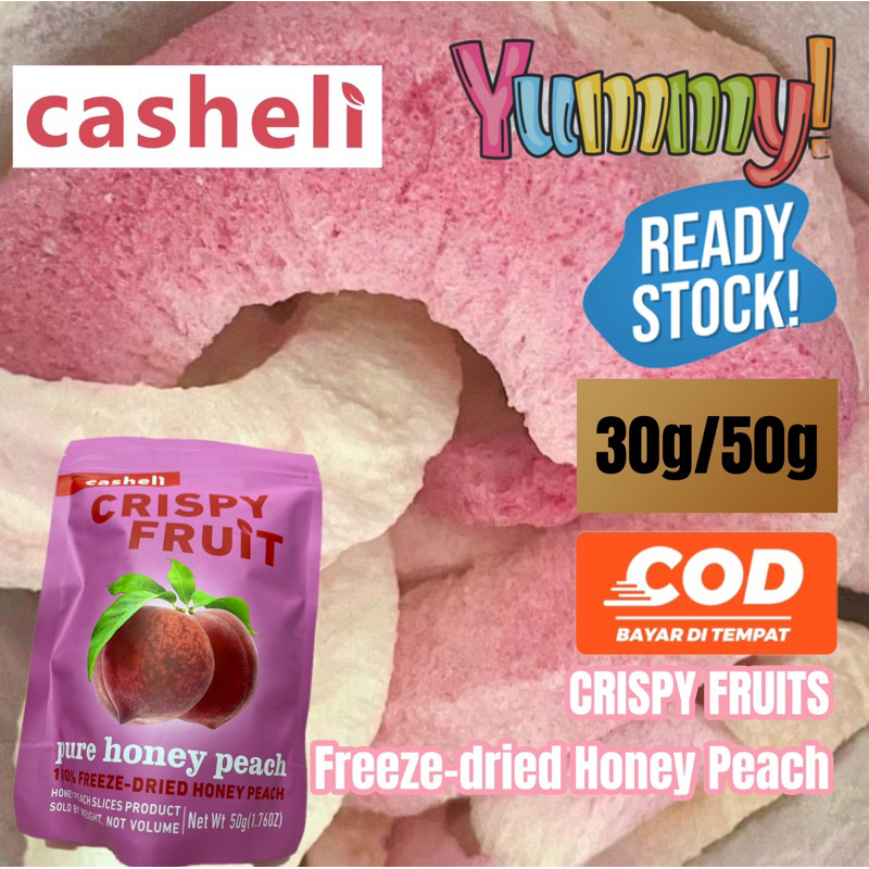 Jual casheli Honey Peach Kering Premium Crispy Freeze dried Honey Peach Buah Asli No Sugar Added ...