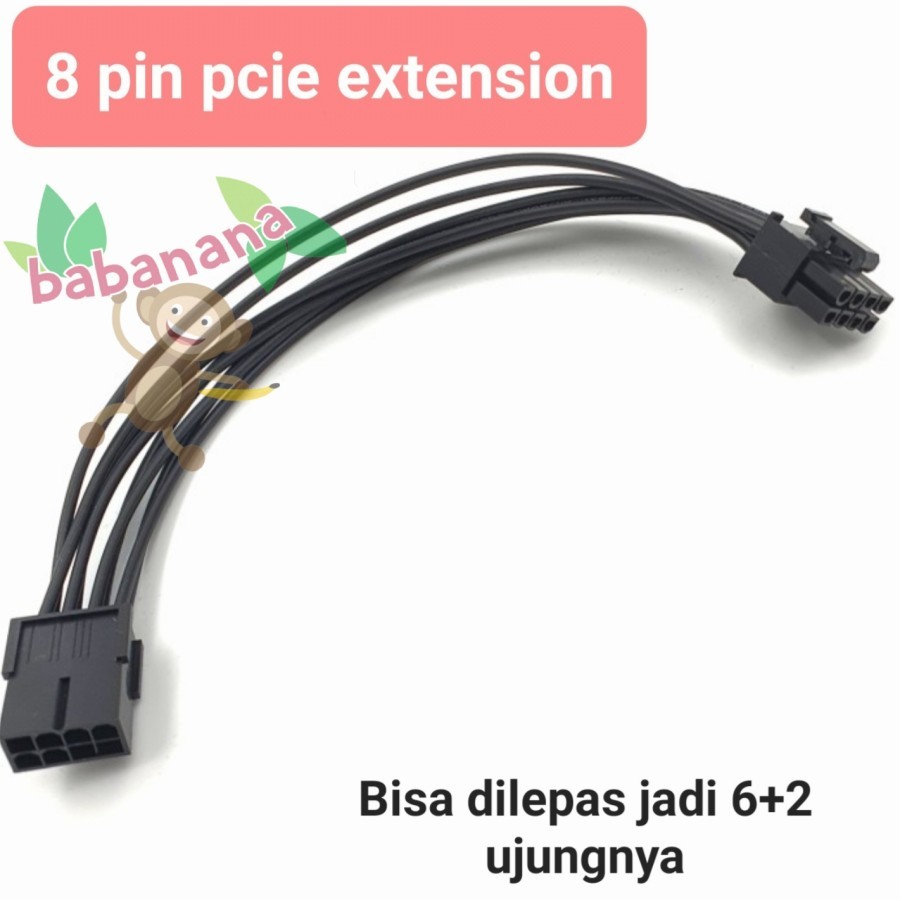 Jual Kabel 8 Pin Extension VGA PCIE PCI-E Cable Power 8pin extender GPU ...