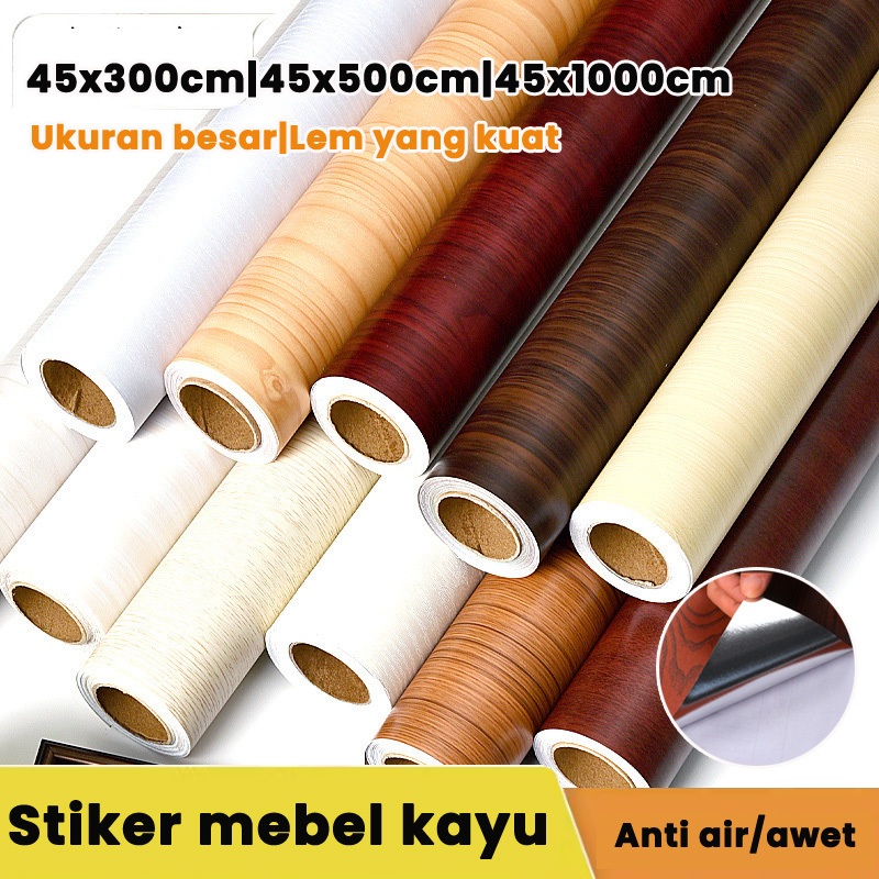 Jual 【upgrade】stiker motif kayu wallpaper lemari stiker motif kayu ...