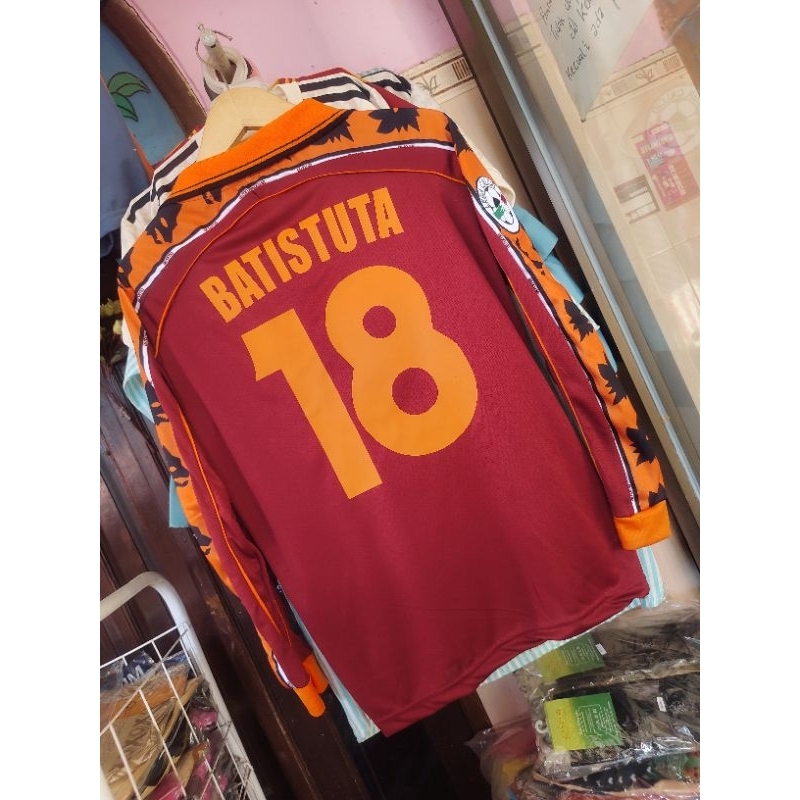 Jual jersey as roma retro lengan panjang sudah dengan name set by ...