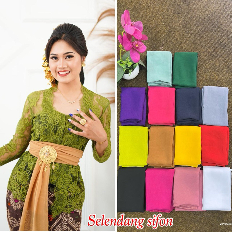 Jual Selendang Sifon Hycon/Senteng 2.4cm/selendang bali/selendang ...