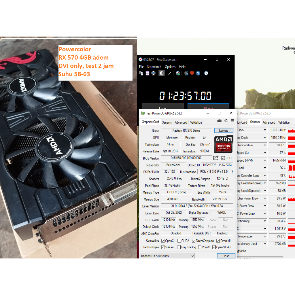 Jual VGA RX 570 RX570 RX 580 RX580 vga 8GB vga 4GB lolos 90 menit ...