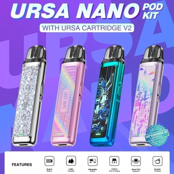 Jual Ursa Nano Pod Kit (Ct & Lanyard) - Wave Black by LostVape Include ...