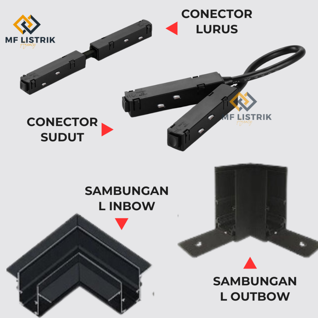 Jual Track Light Magnet Sambungan Lampu Magnetic Track Connector ...