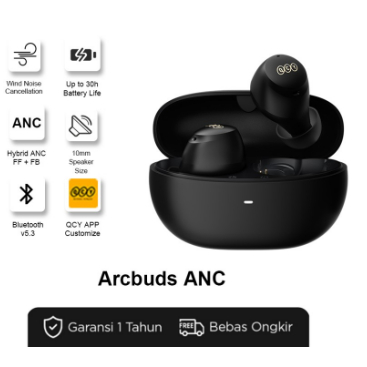 Jual QCY ArcBuds HT07 Hybrid ANC - Hitam Bluetooth 5.2 Produk Original ...