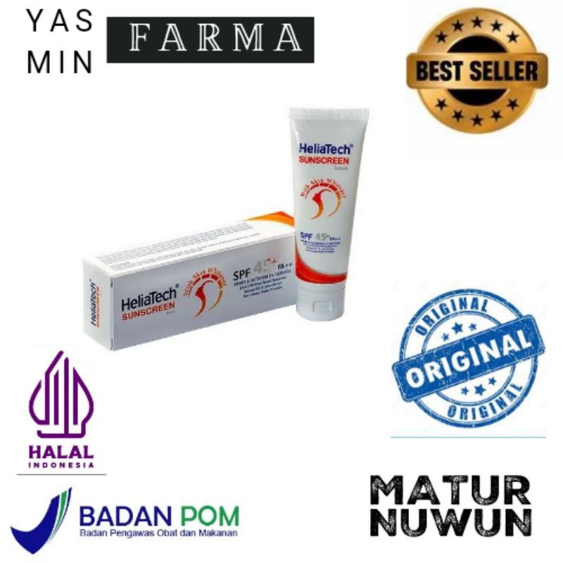 Jual Heliatech Sunscreen Lotion SPF 45+ 30g tube | Shopee Indonesia