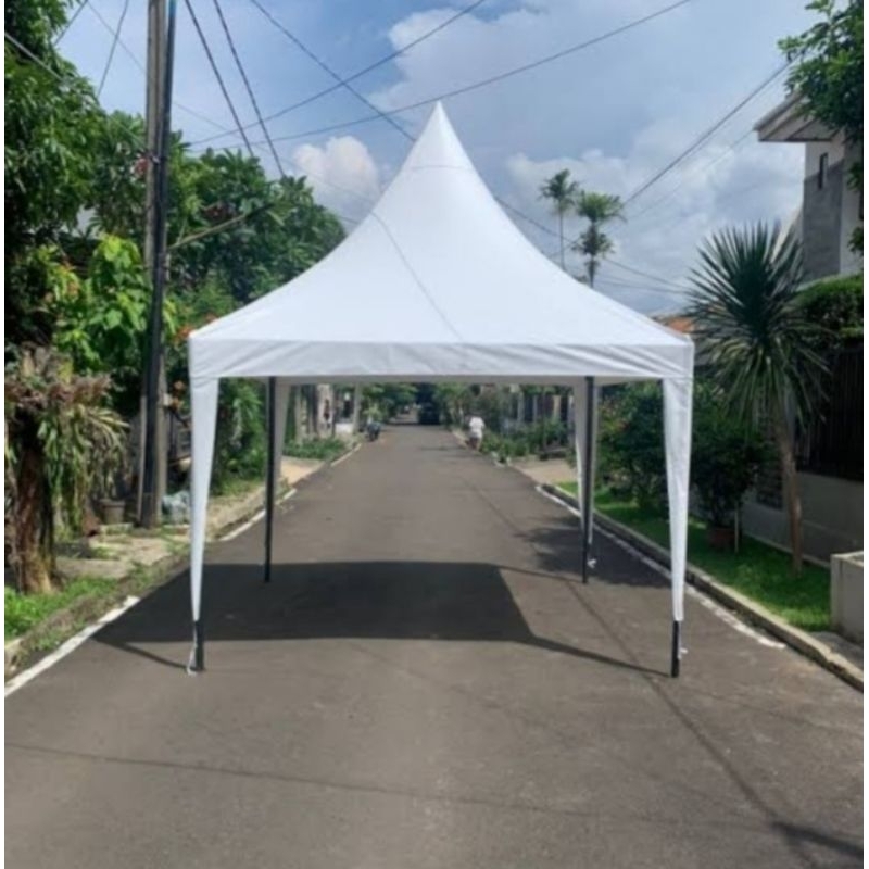 Jual Tenda kerucut ukuran 3x3 rangka singel bahan atap waterproof tahan ...