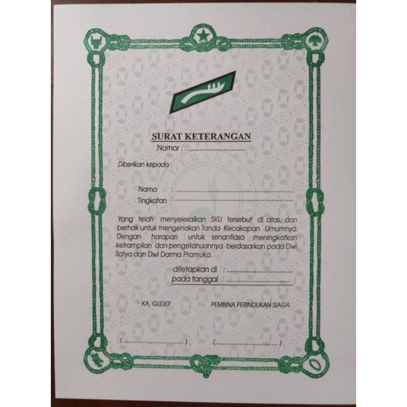 Jual Sertifikat pramuka siaga TKU siaga Mula isi 20lembar | Shopee ...