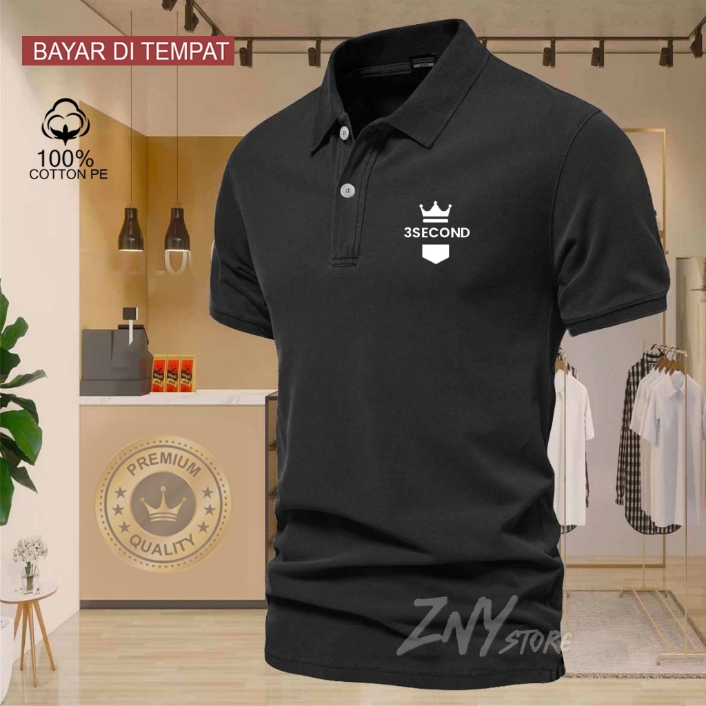 Jual COD T-shrit POLO kerah 3sco King Logo Putih Baju Kaos Kerah Dewasa Shirt / Kaos Wangki Pria ...