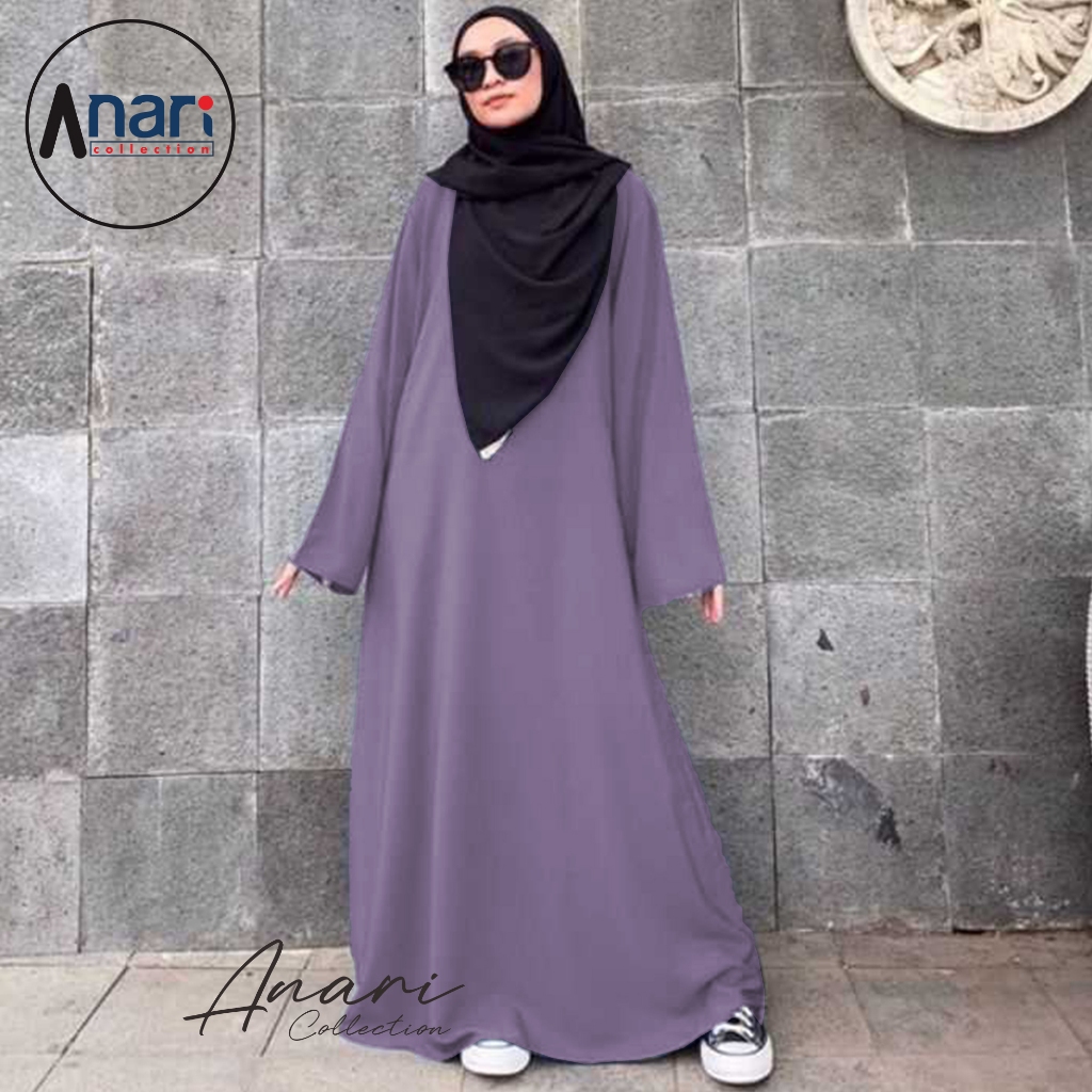 Jual (Bisa COD) Abaya Dubai polos Wanita kekinian wolpis Premium / Dress Basic Abaya Wanita ...