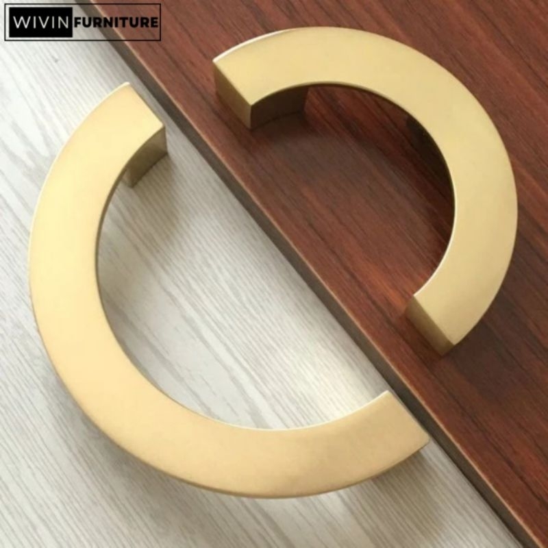 Jual WF076 Handle Lemari Setengah Bulat Gold Matte Tarikan Laci ...