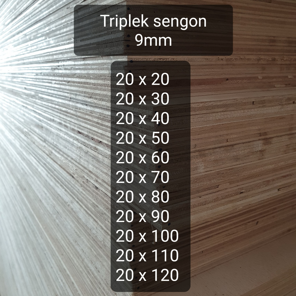 Jual Triplek custom sengon 9mm plywood multiplek halus 2 sisi lebar 20 ...